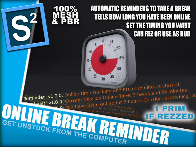 Second Life Marketplace - S2 Online Break Reminder